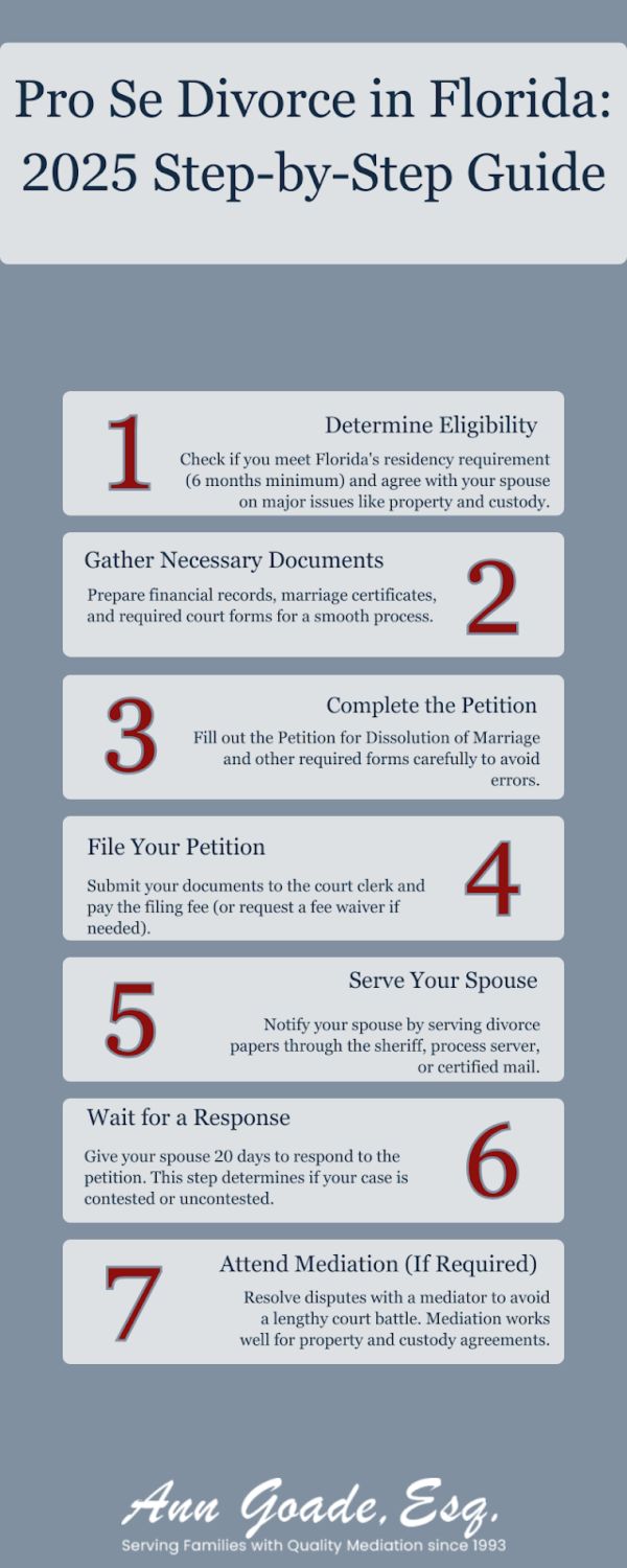 Pro Se Divorce Filing Florida 2025 - Step-by-Step Guide